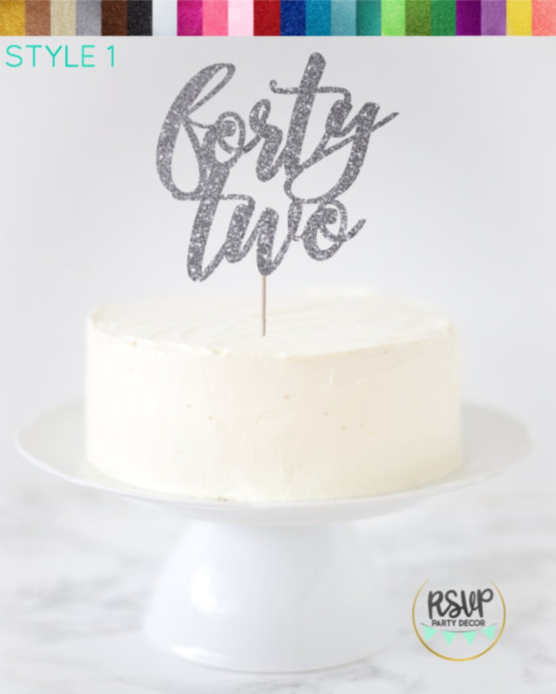 Forty Two Cake Topper 42 Cake Topper Fortytwo Cake Topper | Etsy