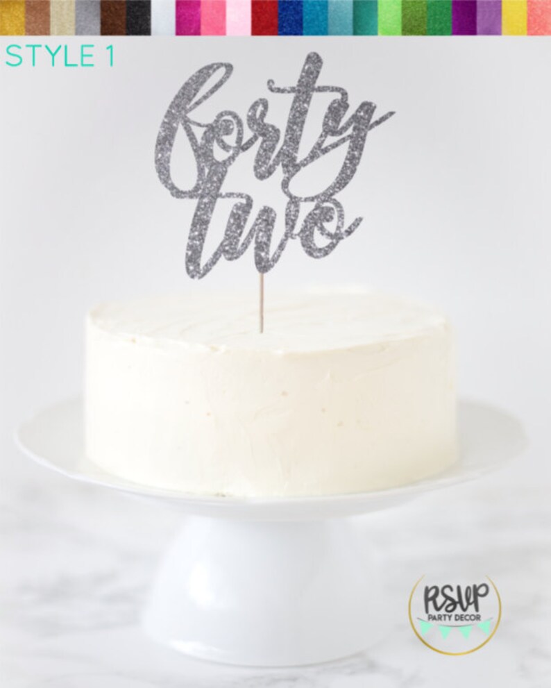 Forty Two Cake Topper 42 Cake Topper Fortytwo Cake Topper - Etsy