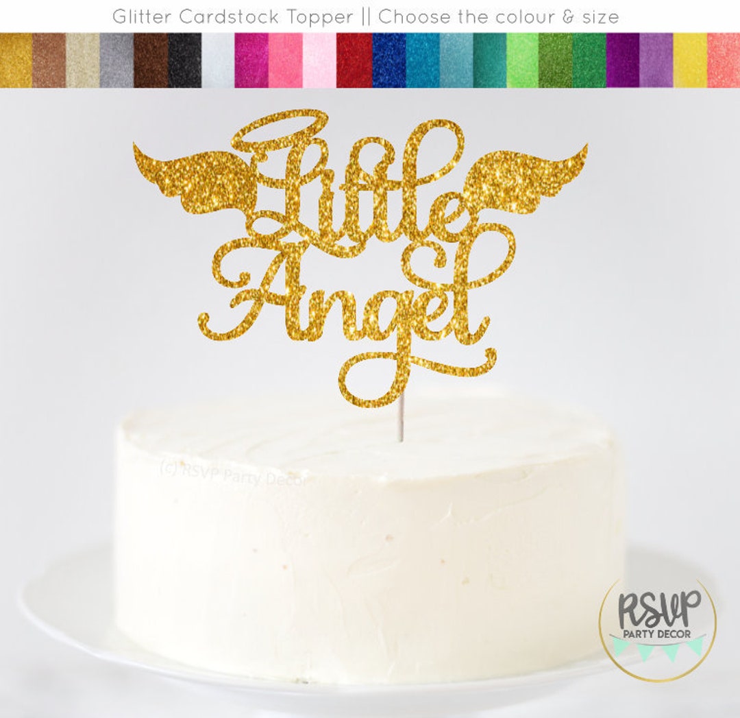 Little Angel Cake Topper, Our Little Angel Sign, Baby Shower Cake ...