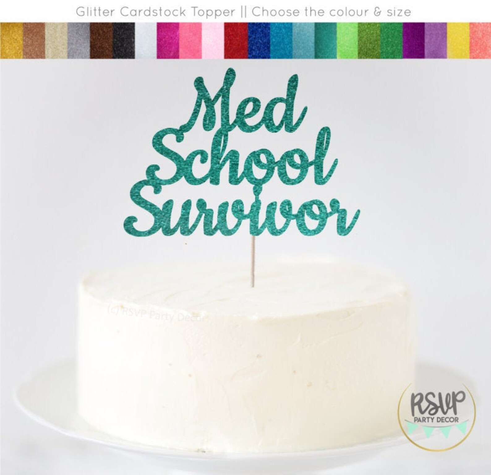 Med School Survivor Cake Topper Medical Degree Graduation - Etsy
