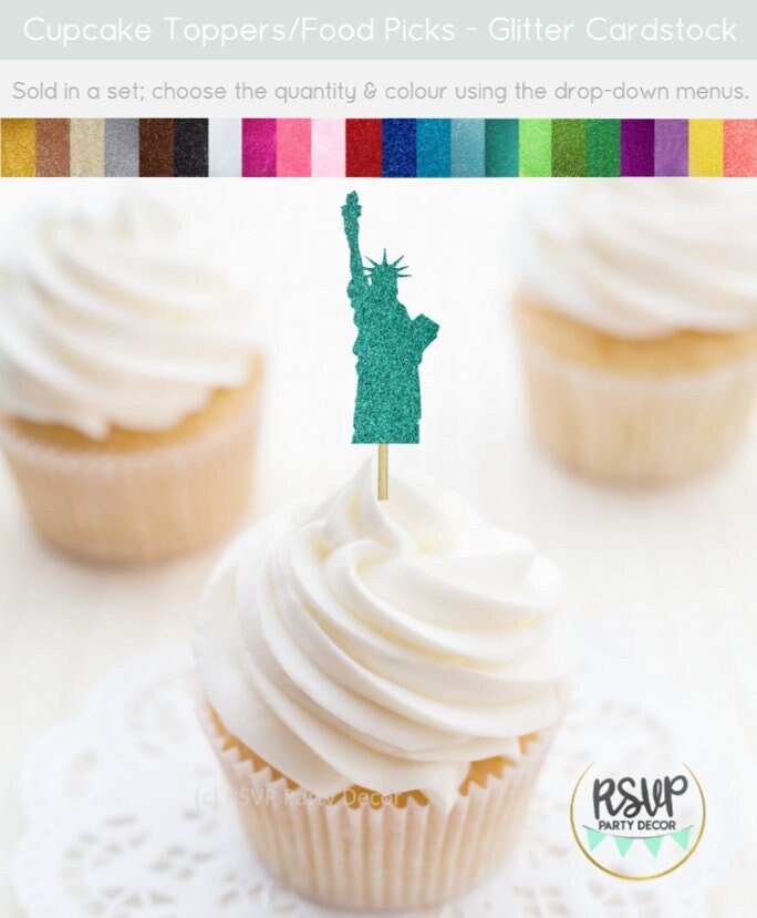 Statue of Liberty Cupcake Toppers New York Food Picks NYC - Etsy