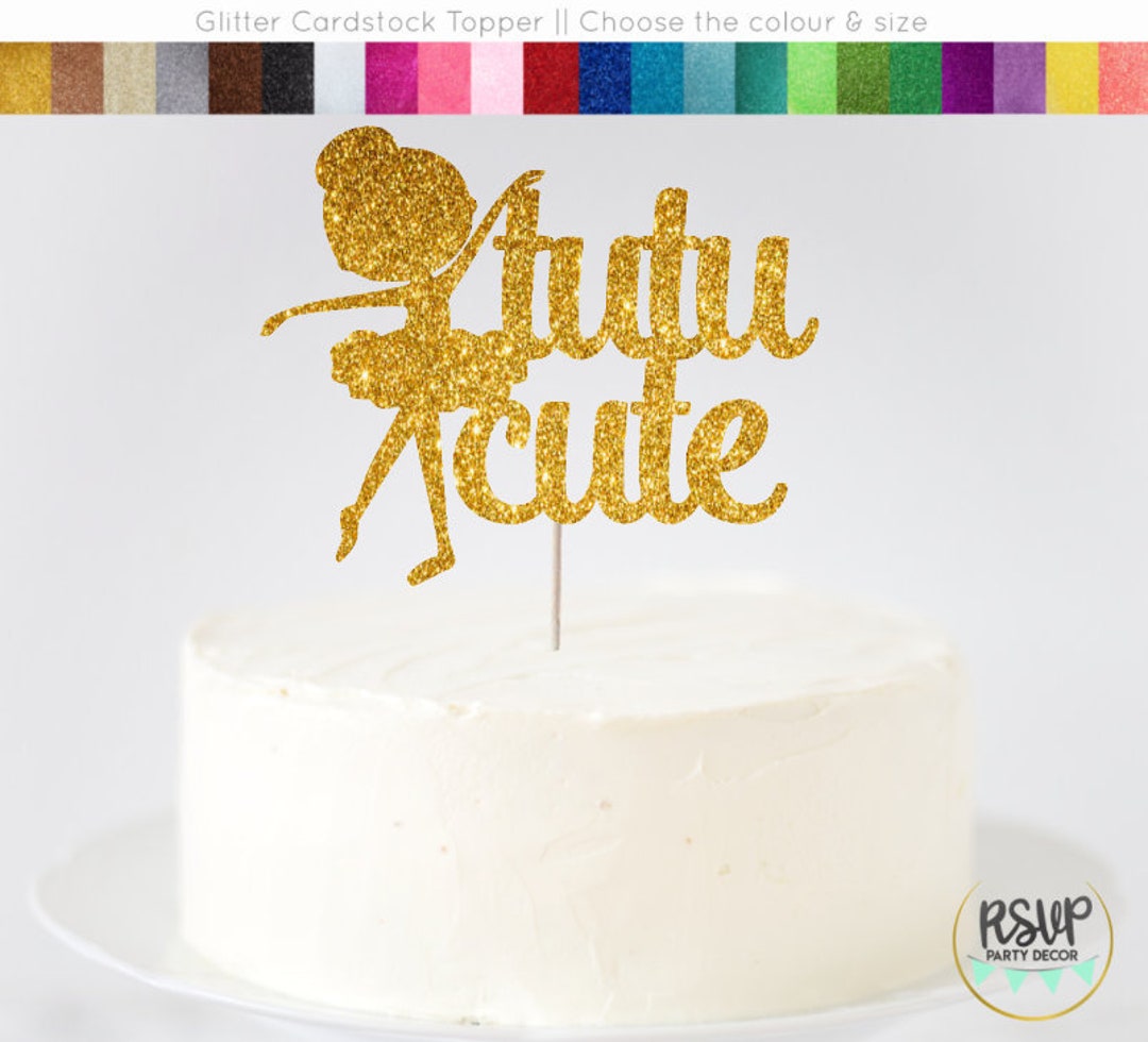 Tutu Cute Cake Topper, Dance Party Cake Topper, Girl 2nd Birthday Cake ...