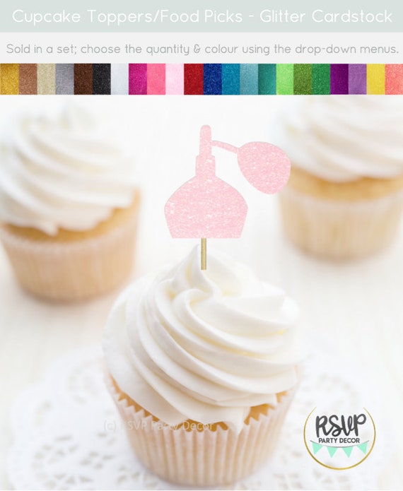 Perfume Cupcake Toppers, Fashion Birthday Party Decorations ...