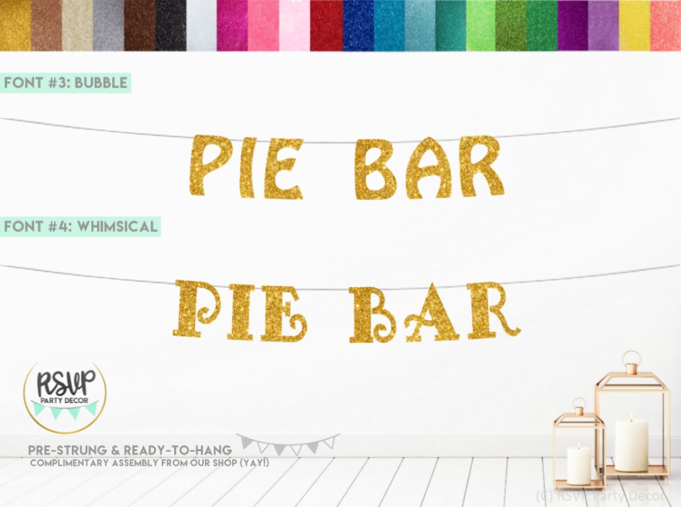 Pie Bar Banner Glitter Pie Bar Sign Thanksgiving Party - Etsy