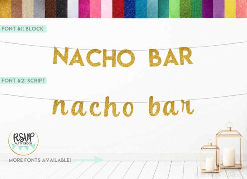 Nacho Bar Banner Glitter Nacho Bar Sign Nacho Station - Etsy