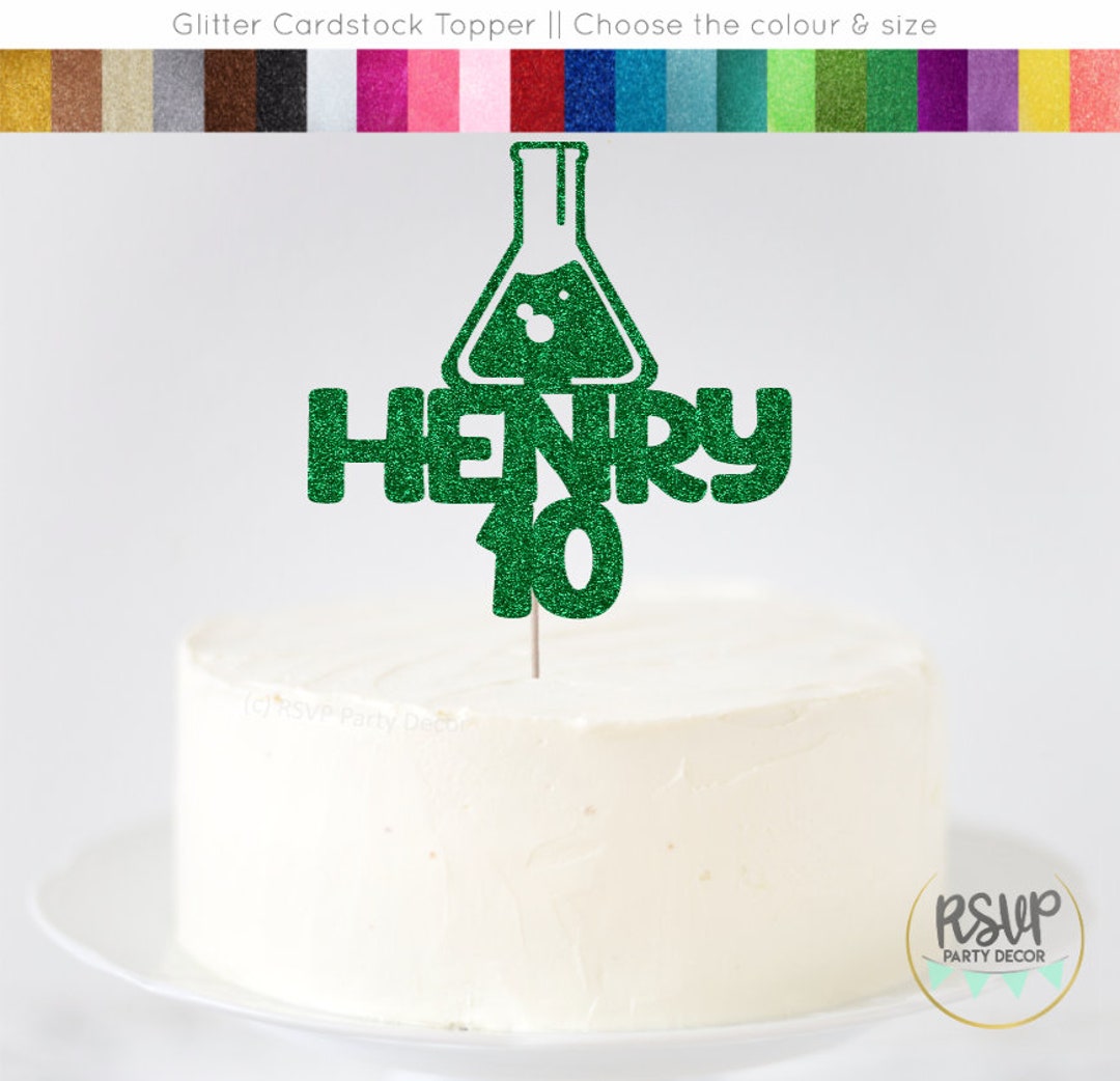Custom Science Flask Cake Topper, Science Birthday Party Decor, Science ...