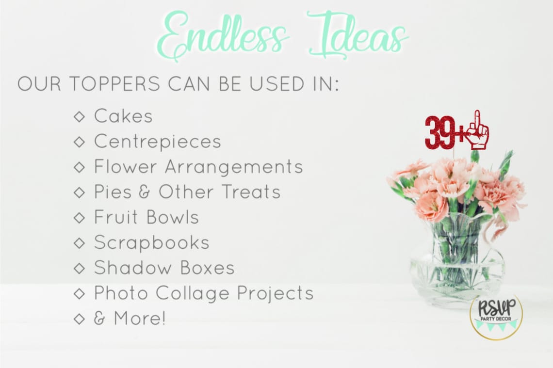 39 1 Cake Topper Funny 40th Birthday Cake Topper Middle - Etsy