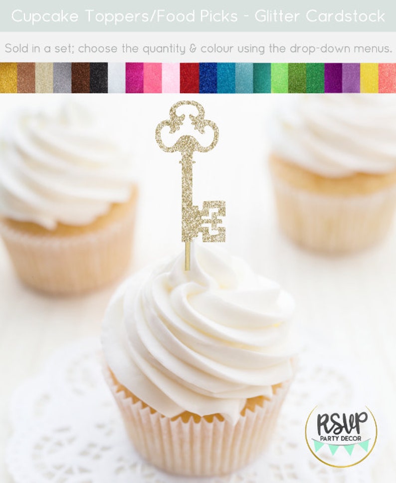 Key Cupcake Toppers, Key Food Picks, Housewarming Party Decorations ...