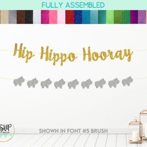 Hip Hippo Hooray Banner, Hippo Garland, Hippo Birthday Party Decor ...