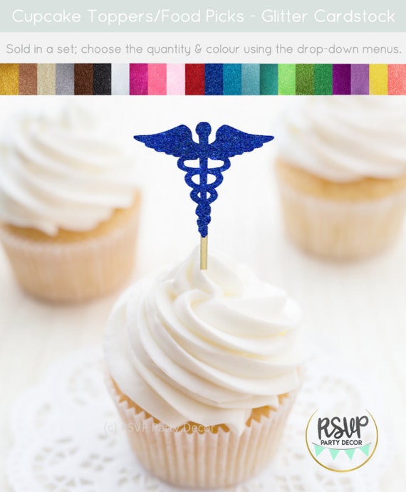 Medical Symbol Cupcake Toppers, Caduceus Cupcake Toppers, Doctor Party ...