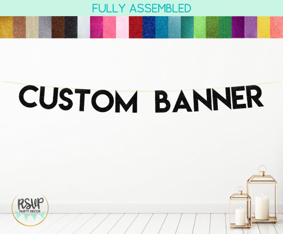 Custom Letter Banner in Block Font Custom Party Decorations - Etsy