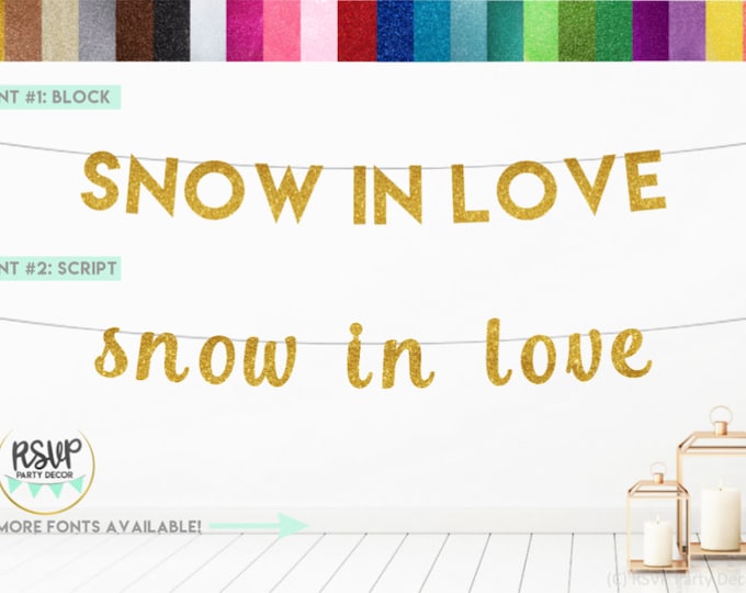 Snow in Love Banner, Snow in Love Banner With Snowflakes, Winter ...