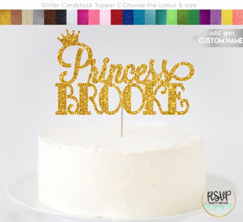 Custom Princess Cake Topper, Princess Cake Topper, Personalized ...