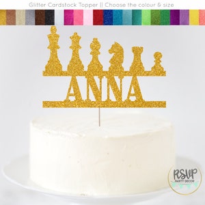 Custom Chess Cake Topper, Chess Birthday Party Decorations, Chess Party ...