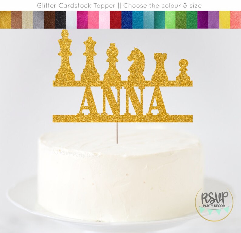 Custom Chess Cake Topper, Chess Birthday Party Decorations, Chess Party ...