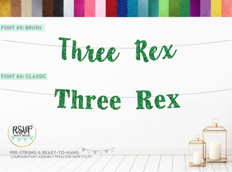 Three Rex Banner Three Rex Sign Three Rex Party Decor | Etsy
