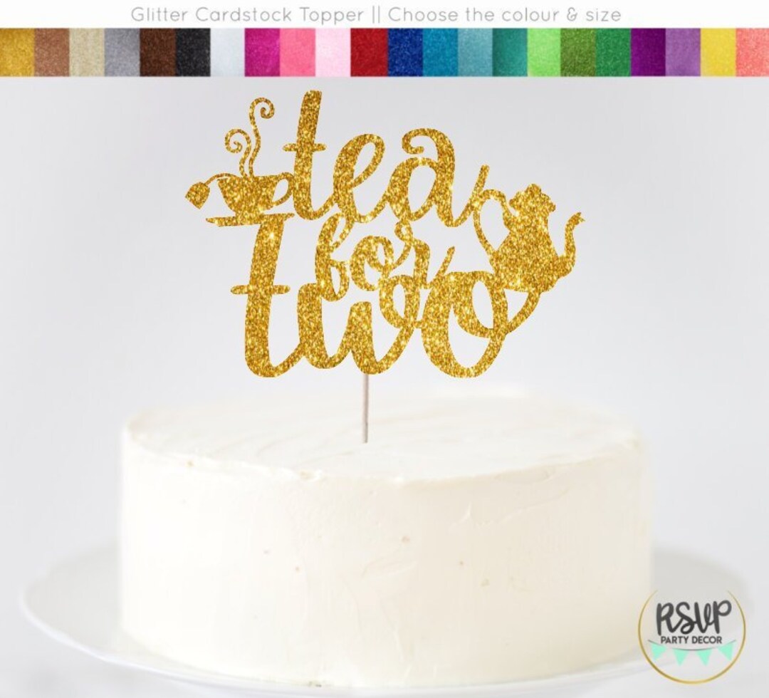 Tea for Two Cake Topper, Tea Party Cake Topper, Tea for Two Party Decor ...