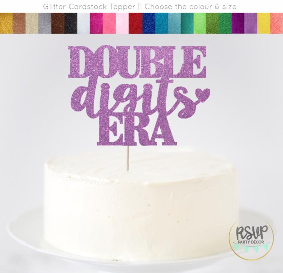 Double Digits Era Cake Topper, 10th Birthday Decorations, Tenth ...