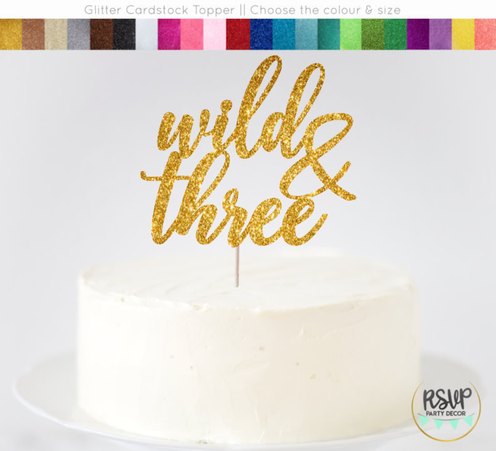 Wild & Three Cake Topper, 3rd Birthday Cake Topper, Three Cake Topper ...