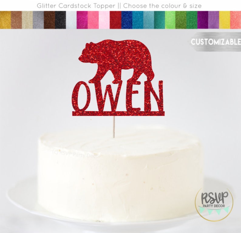 Custom Bear Cake Topper Woodland Cake Topper Lumberjack Cake | Etsy