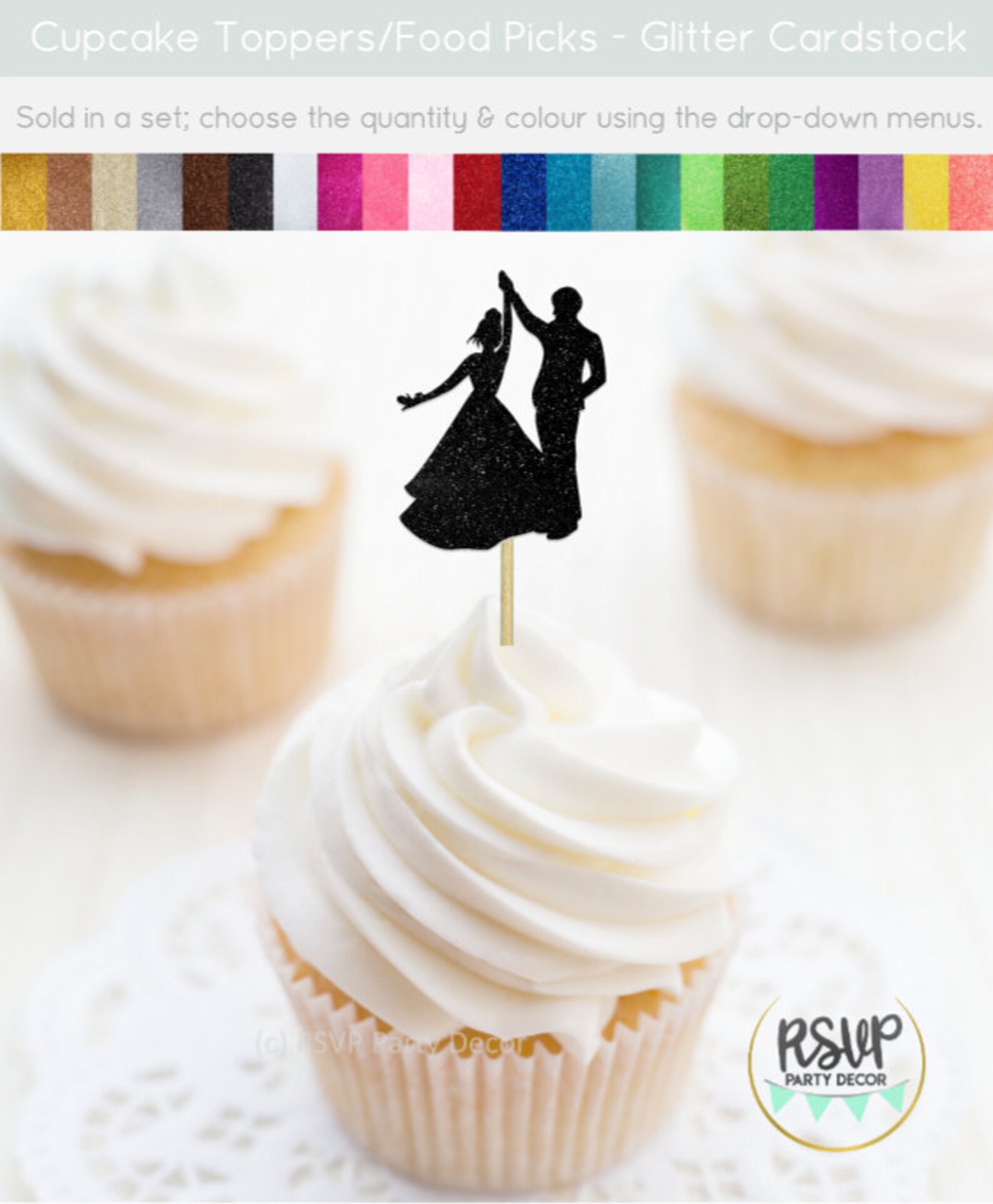 Dancing Cupcake Toppers, Prom Cupcake Toppers, Homecoming Party ...