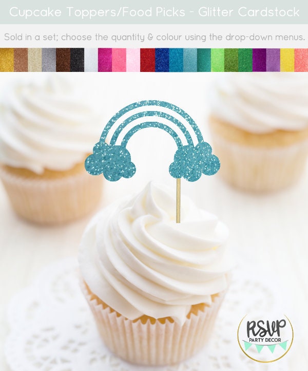 Rainbow Cupcake Toppers, Baby Sprinkle Cupcake Toppers, Rainbow Themed ...