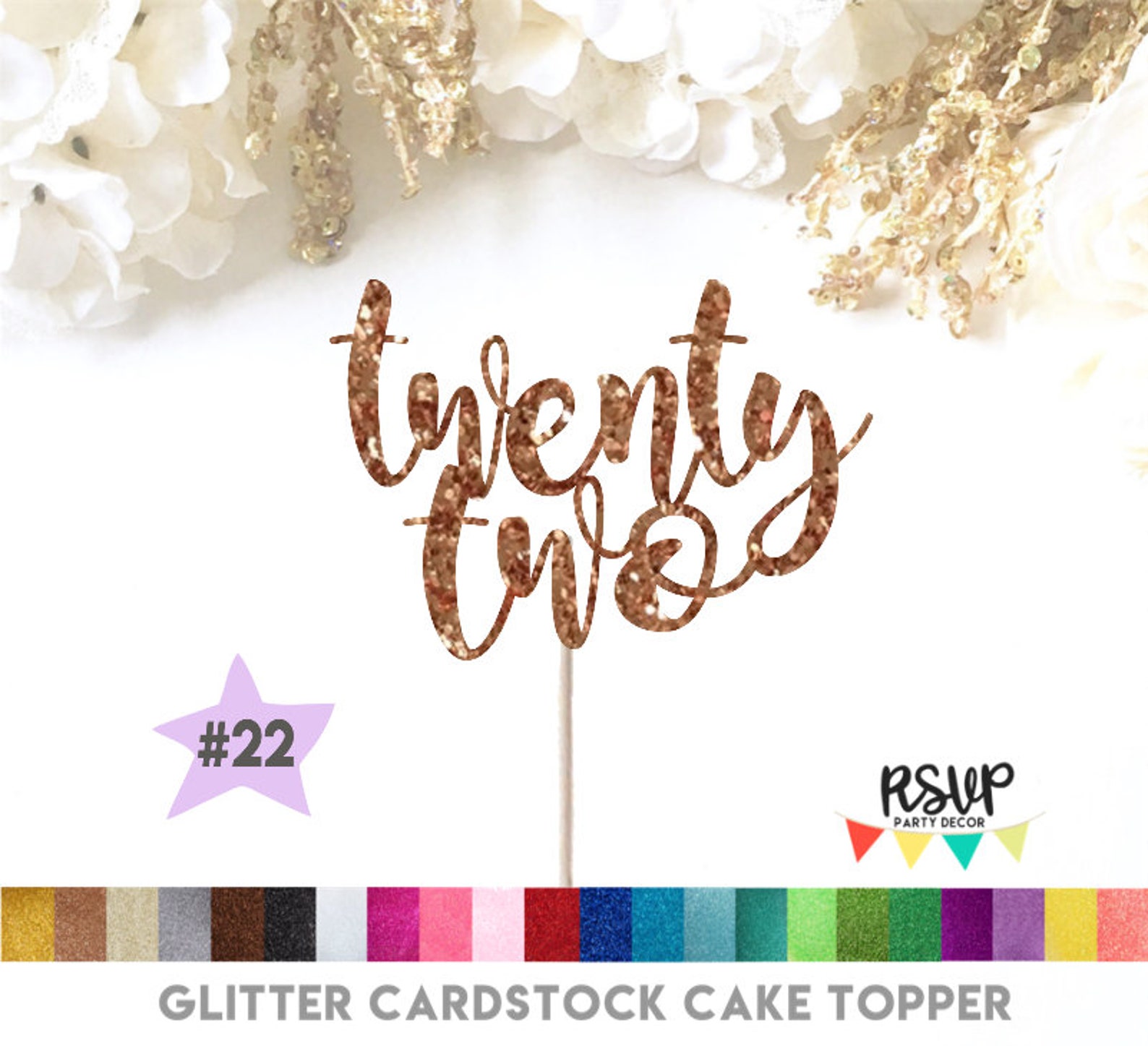 Twenty One Cake Topper, Twenty Two Cake Topper, Twenty Three Cake ...