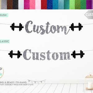Custom Dumbbell Banner, Fitness Party Decor, Weightlifter Birthday ...