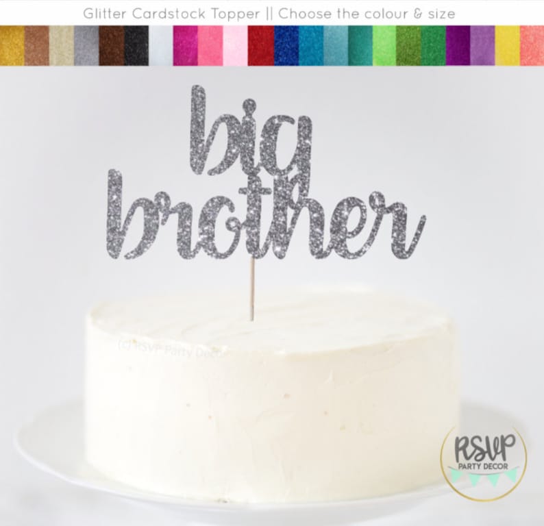 Big Brother Cake Topper, Sibling Cake Topper, Promoted to Big Brother ...