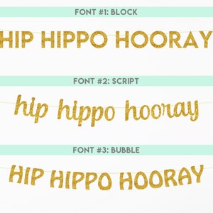 Hip Hippo Hooray Banner, Hippo Garland, Hippo Birthday Party Decor ...