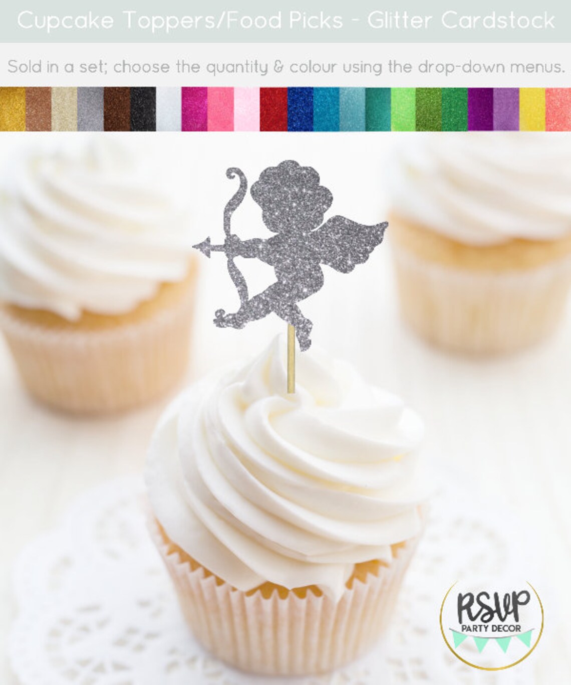 Cupid Cupcake Toppers Valentine's Day Cupcake Toppers | Etsy