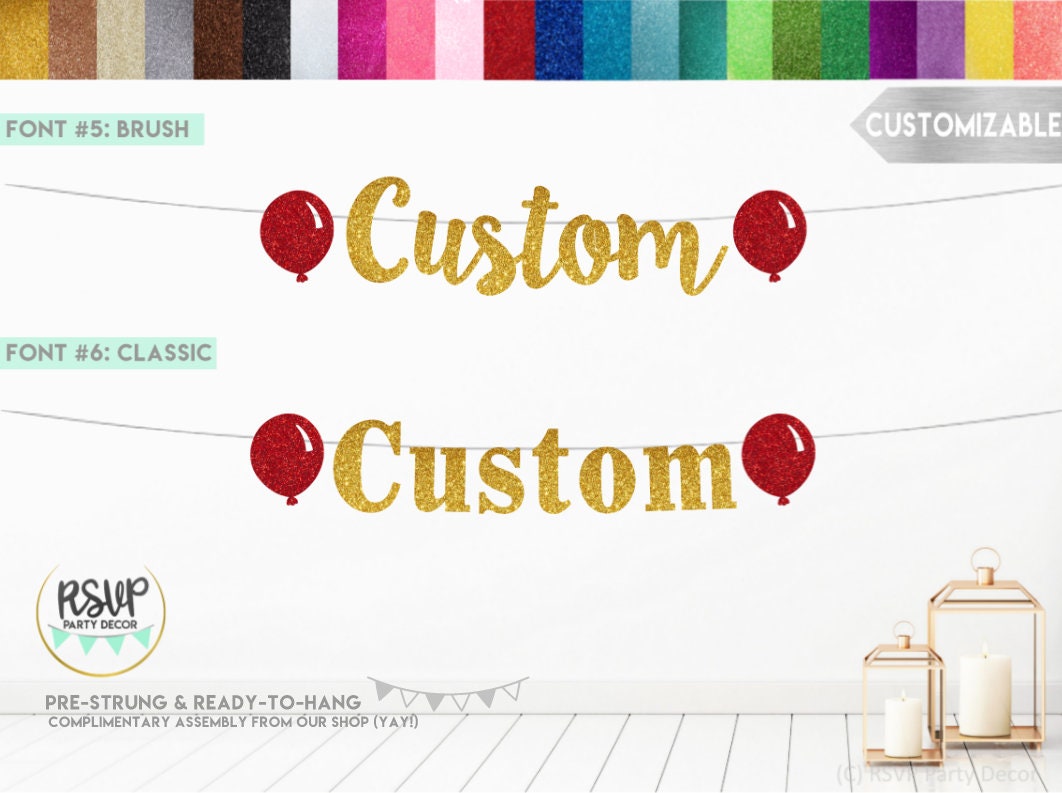 Custom Balloon Banner Personalized Birthday Banner Business - Etsy