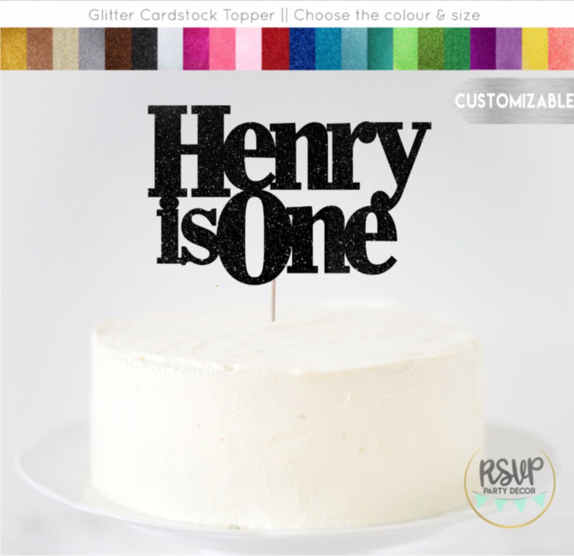 Custom Cake Topper in Serif Font, Personalized Name Cake Topper, Block ...