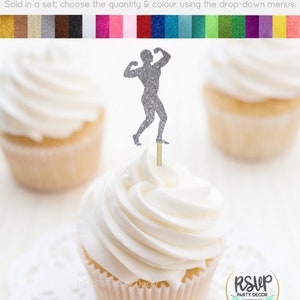 Muscle Man Cupcake Toppers, Male Stripper Food Picks, Bachelorette ...