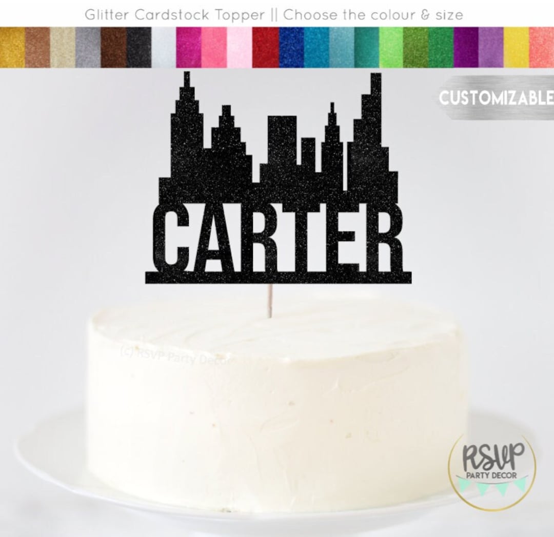 Custom City Building Cake Topper, City Themed Party Decorations, Hero ...