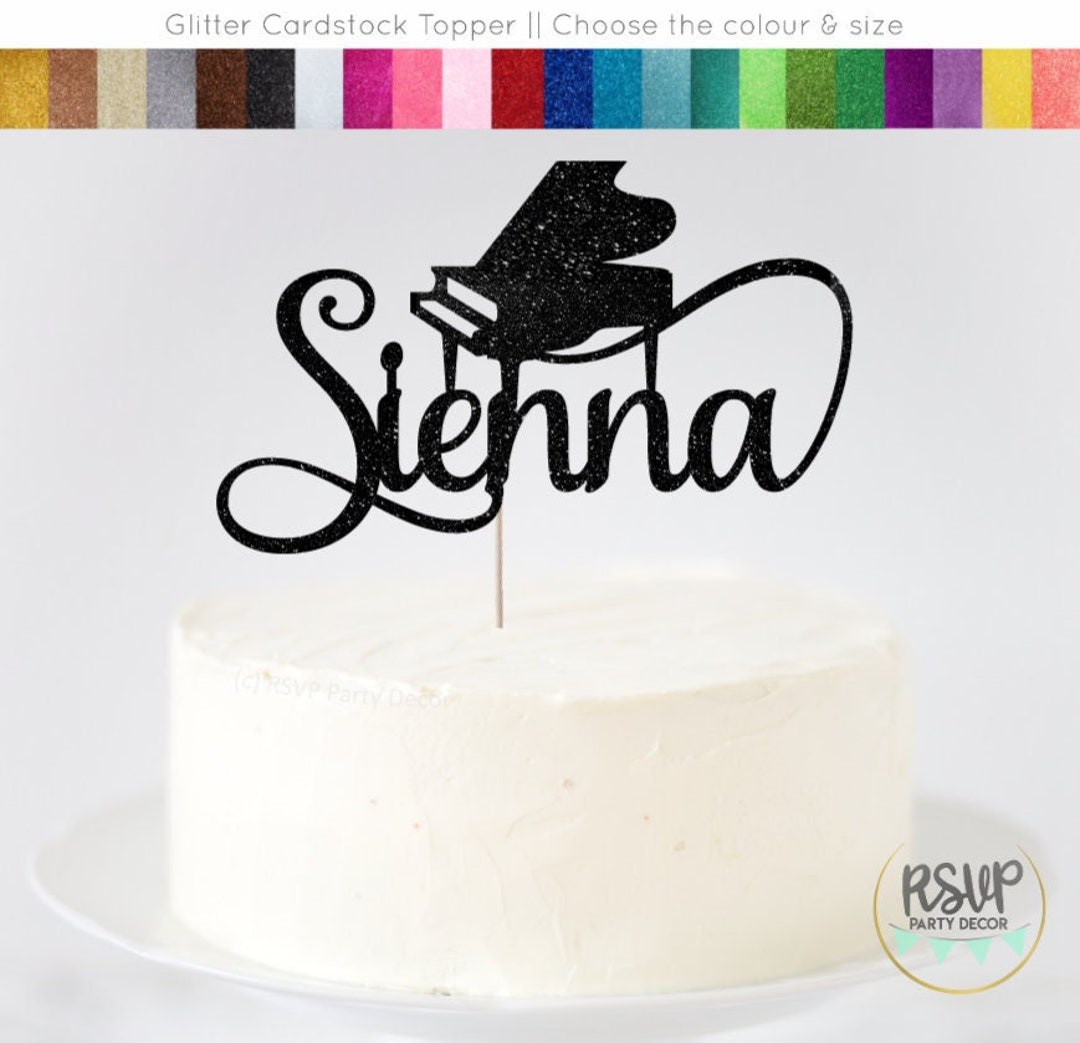 Custom Grand Piano Cake Topper, Piano Party Decorations, Name Music ...