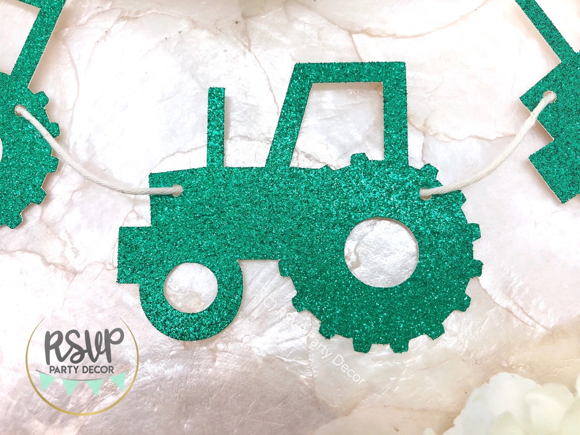 Tractor Garland, Tractor Banner, Farm Themed Party, Truck Party Decor ...