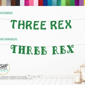 Three Rex Banner, Three Rex Sign, Three Rex Party Decor, Dinosaur ...