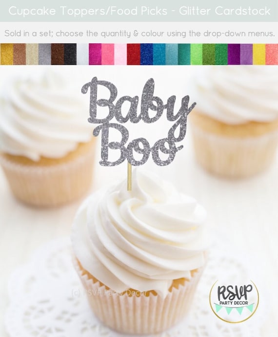 Baby Boo Cupcake Toppers, Halloween Baby Shower Party Decor, Fall Baby ...