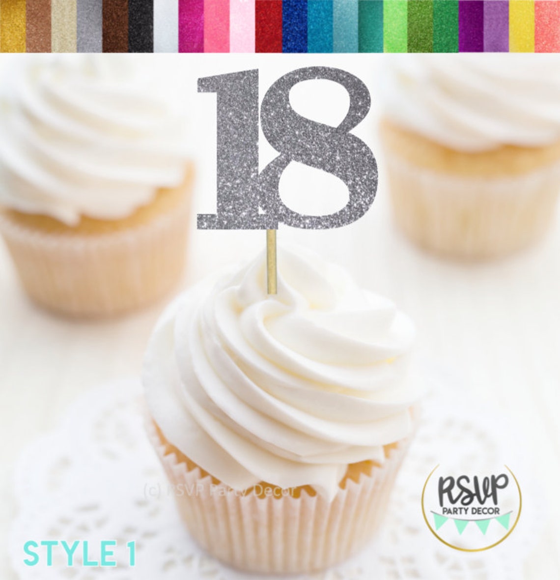 Number 18 Cupcake Toppers Eighteen Food Picks 18th Birthday | Etsy Canada