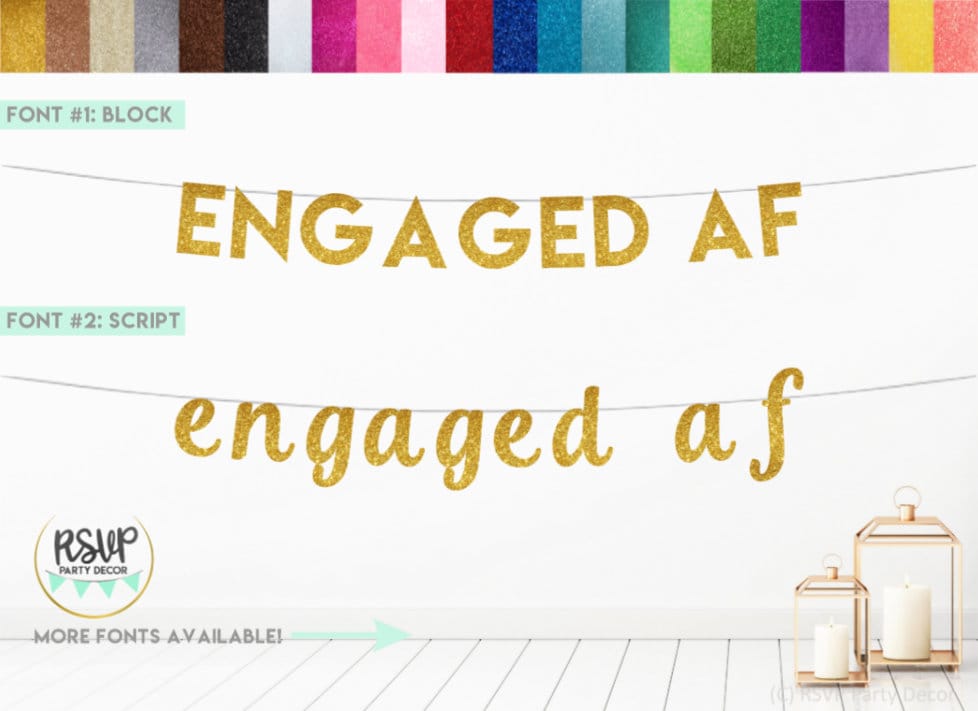 Engaged AF Banner, Engagement Party Banner, Engagement Party ...
