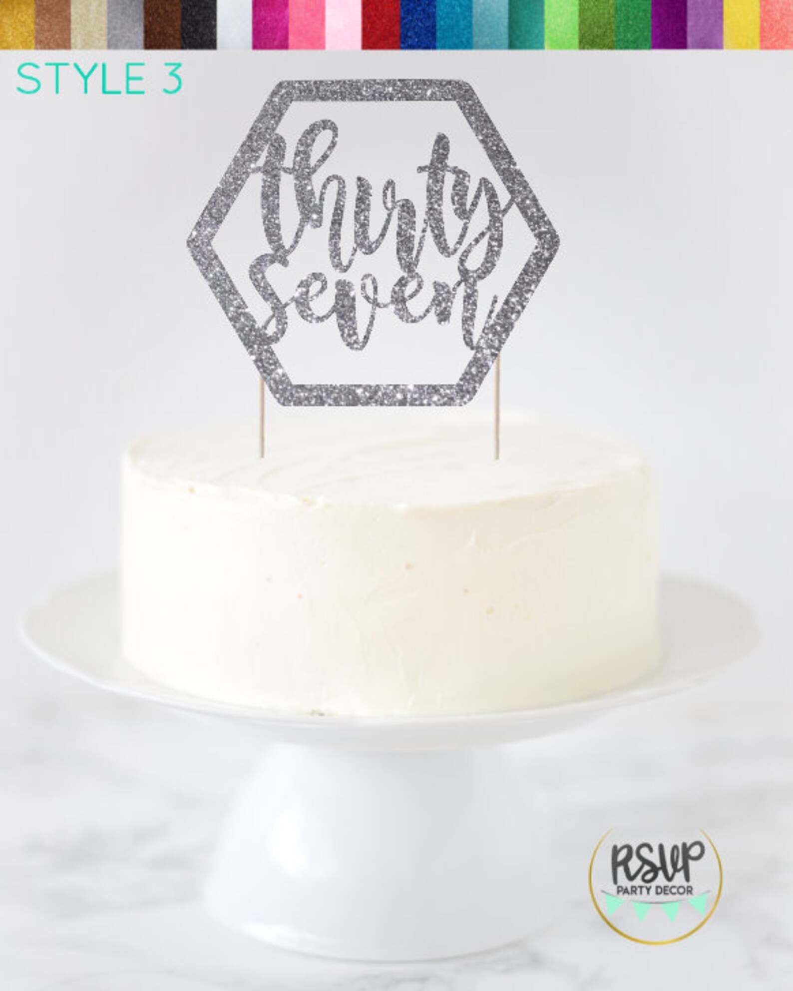 Thirty Seven Cake Topper 37 Cake Topper Thirtyseven Cake | Etsy