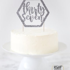 Thirty Seven Cake Topper, 37 Cake Topper, Thirtyseven Cake Topper ...