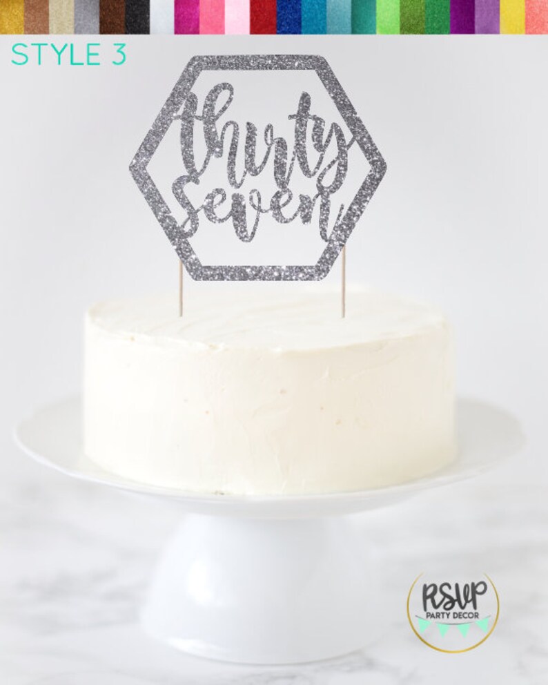 Thirty Seven Cake Topper 37 Cake Topper Thirtyseven Cake - Etsy