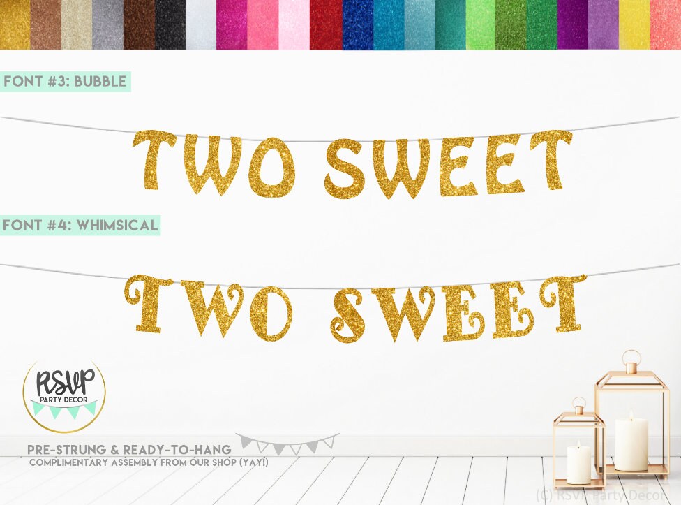 Two Sweet Banner 2nd Birthday Banner 2nd Birthday Party | Etsy