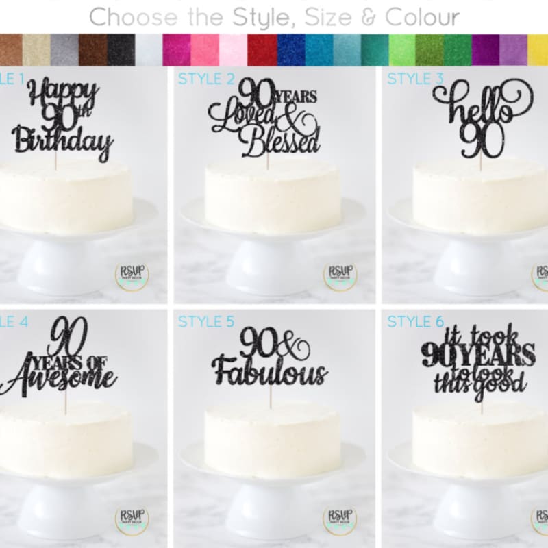 Ninety Cake Topper - Etsy