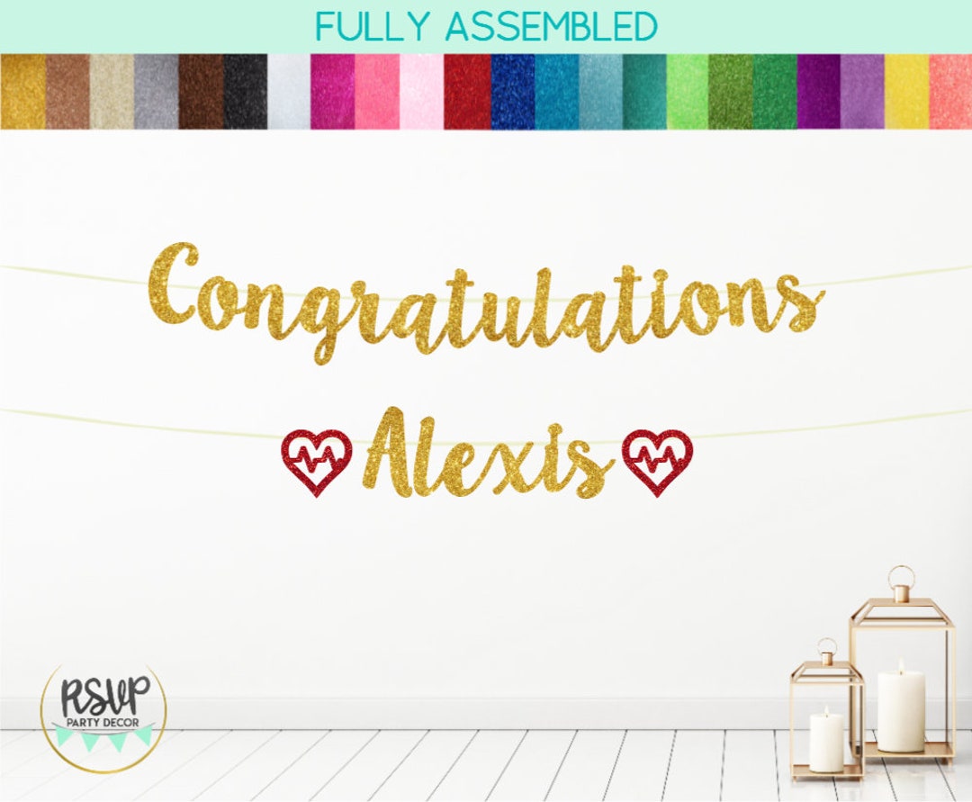 Custom Congratulations Nurse Banner, Doctor Party Decorations, Match ...