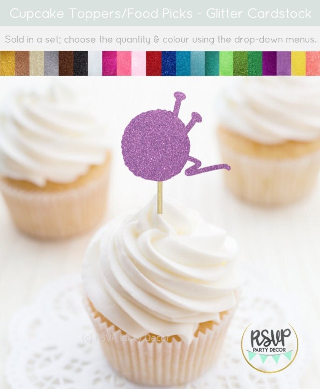 Yarn Cupcake Toppers, Cat Cupcake Toppers, Cat Kitty Party Decor ...