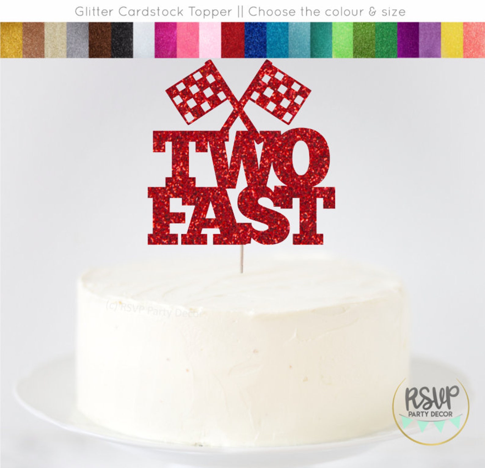 Two Fast Cake Topper Racecar 2nd Birthday Cake Topper Race | Etsy UK