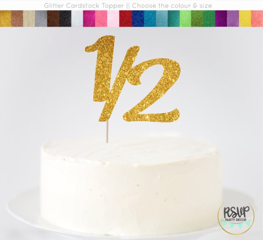 1/2 Cake Topper, Half Birthday Cake Topper, 6 Months Party Decor ...